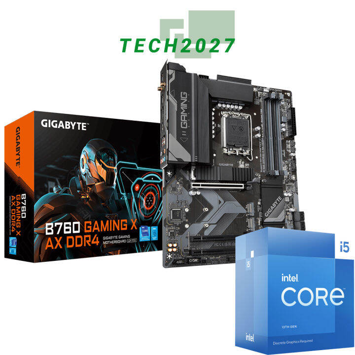 Intel Core i5-13400F 2.5 GHz 10-Core LGA 1700 Processor with GIGABYTE B760 GAMING X AX DDR4 ATX ...