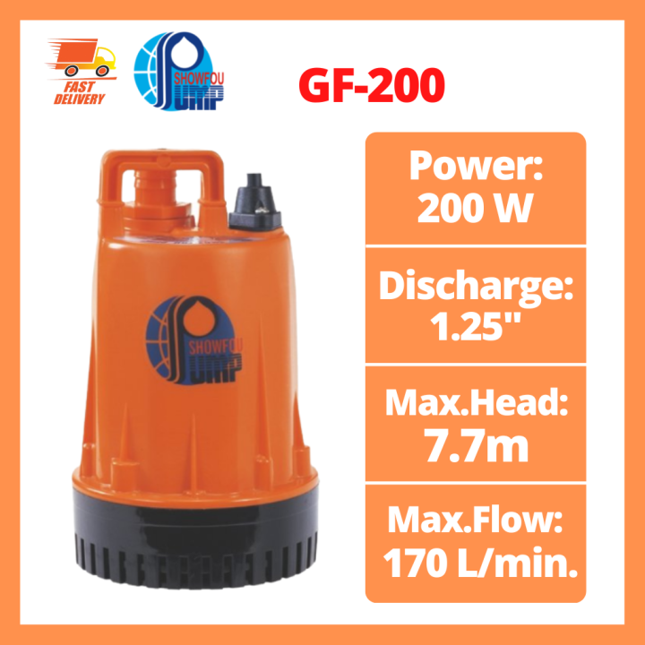 SHOWFOU GF-200 1-1/4" 200W 240V TAIWAN Submersible Pump | Lazada