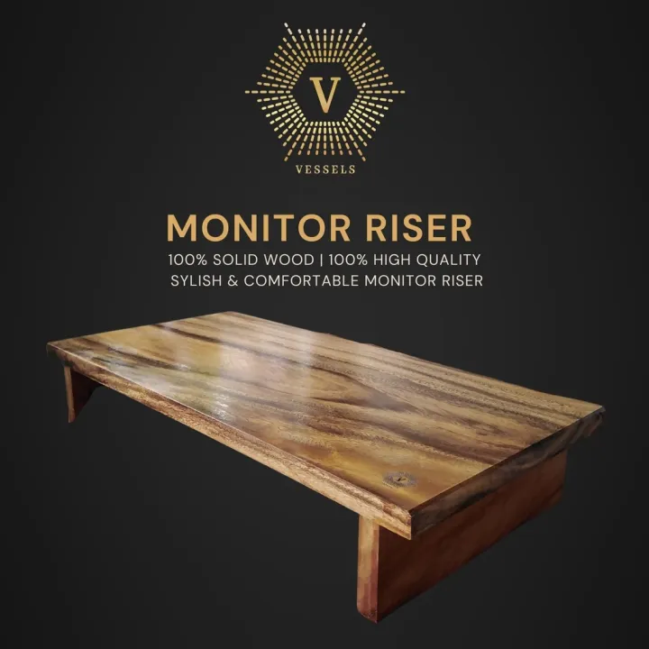 Vessels Newly Improved Monitor Riser 100 Solid Wood Acacia Desktop ...