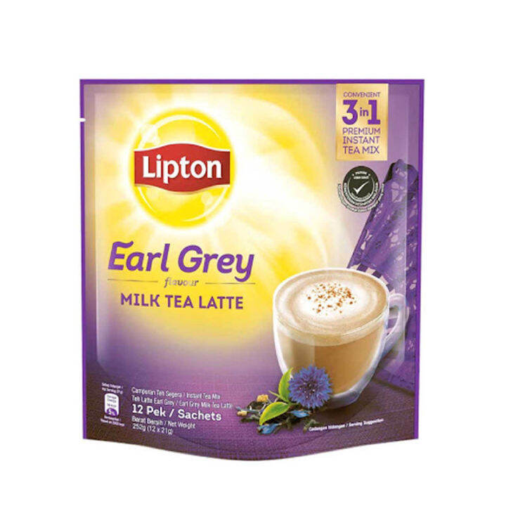 Lipton 3in1 Instant Earl Grey Flavour Milk Tea Latte 12 Sachets ...