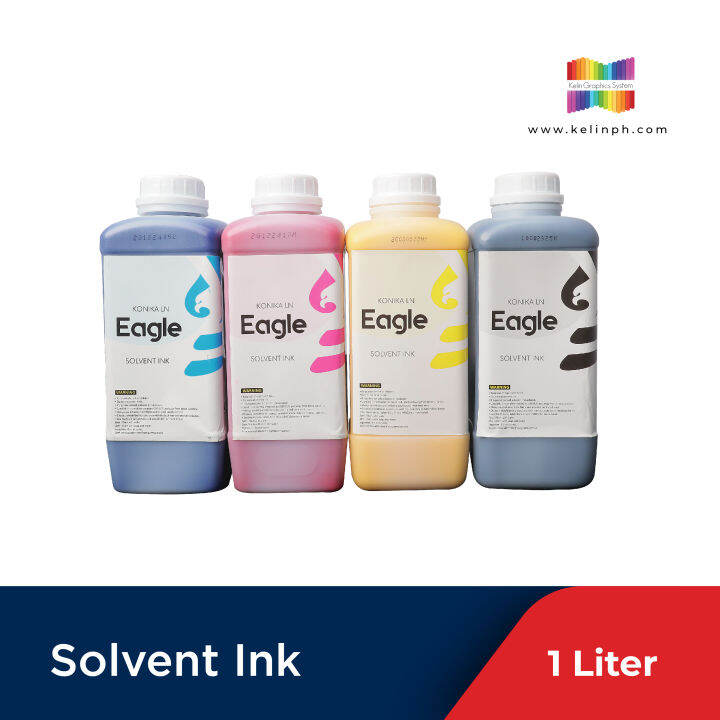 KGS Eagle Solvent Ink 1Liter CMYK Compatible for Solvent Printer ...