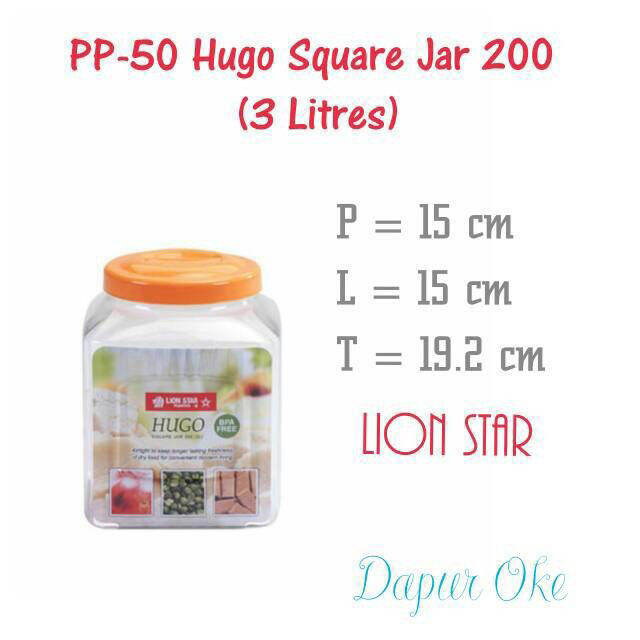 Lion Star Hugo Square Jar (3 Lt) PP-30 / Toples Kerupuk | Lazada Indonesia