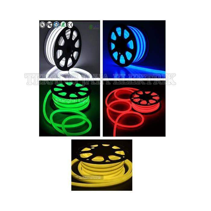 Lampu Led Neon Flex/Lampu Selang Strip IP-44 220V per 4 Meter + Soket ...