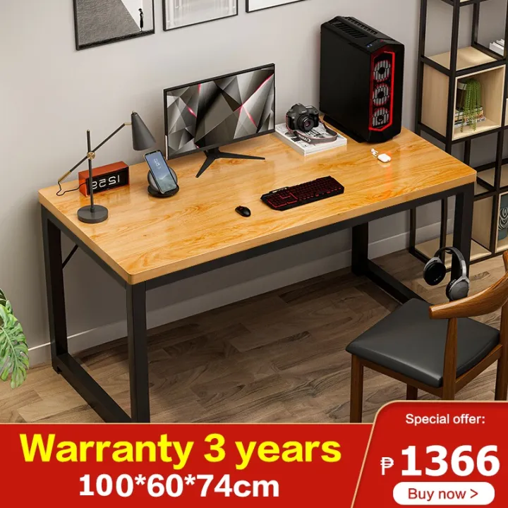 Office desk 1.6CM thick solid wood computer desk durable desktop Desks ...