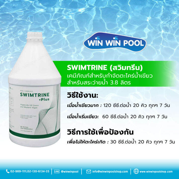 น้ำยา SWIMTRINE (สวิมทรีน) เคมีภัณฑ์สำหรับกำจัดตะไคร่น้ำเขียว สำหรับสระ ...