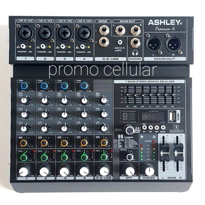 Mixer Ashley Premium 6 Original 6 Channel 6CH MP3 USB Bluetooth | Lazada Indonesia