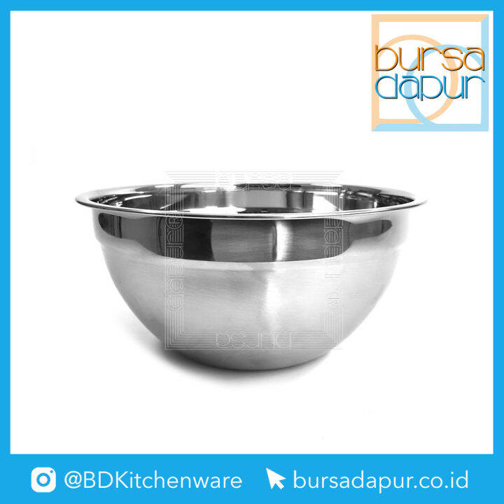 HM Stainless Steel Mixing Bowl 24 cm - Baskom Tempat Adonan | Lazada ...