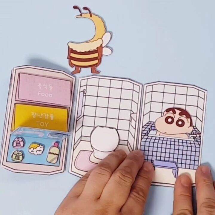 PLORAB Crayon Shin-chan Kids Quiet Book Montessori Handmade Sticker ...
