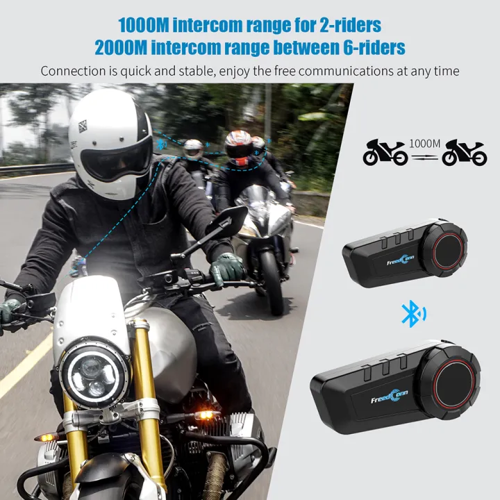 FreedConn KY-Pro Bluetooth 5.0 Helm Sepeda Motor Intercom Headset 6 ...