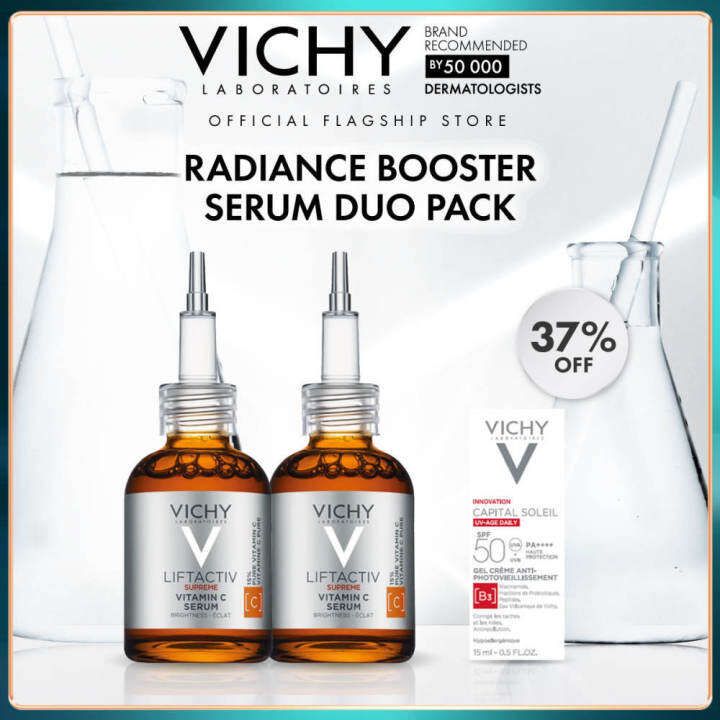 【Official】 Vichy Liftactiv 15% Vitamin C Radiance Booster Serum Duo Pack 10ml X 2 | With 15% ...