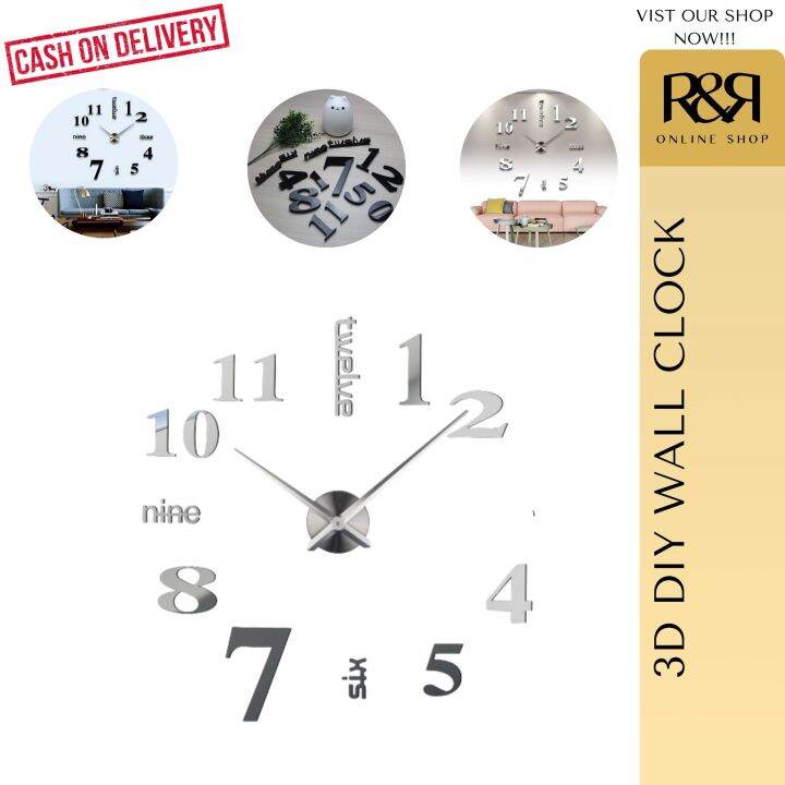 Acrylic Modern DIY Clock,,3D Clock,Sticker Clock,Acrylic Clock ...