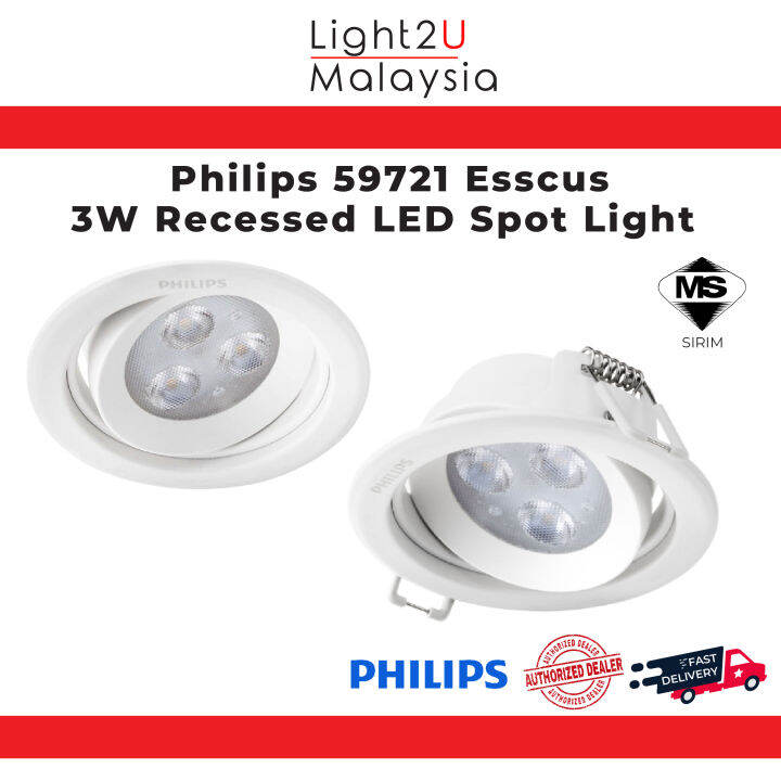 Philips Essential 3W Recessed LED Eyeball Spot Light Esscus || 59721 ...