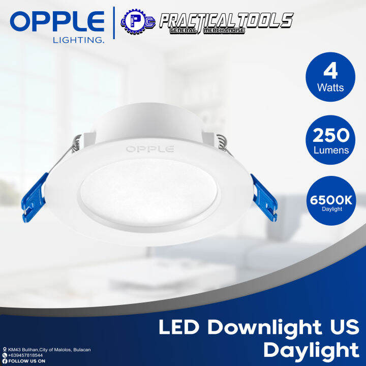 OPPLE LED DOWNLIGHT US 4W AND 6W 70-85MM CUTOUT (DAYLIGHT, WARM WHITE ...