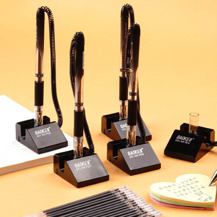 0.5mm Table Top Pen Black Counter Pen Desk Table Pen with String Office ...