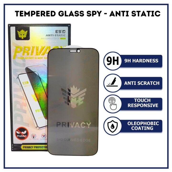 (TG) Tempered Glass ANTI STATIC SPY OPPO A31/ A32 /A33/ A35 2021/ A36 ...