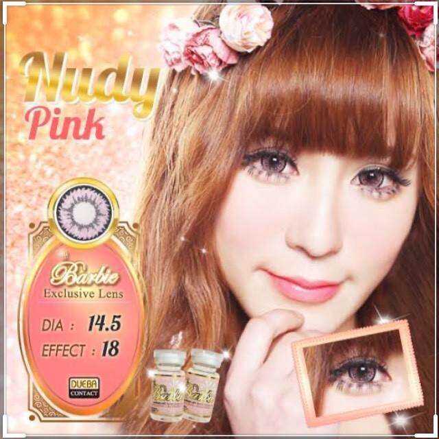 Nudy Pink บิ๊กอาย สีชมพู เน้นขอบดำ ตาโต แบ๊ว โทนแบ๊ว Contact lens คอนแทคเลนส์ ค่าสายตา สายตาสั้น ...