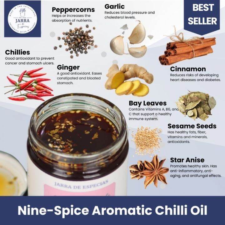 Hot hebanglie0 Nine-Spice Aromatic Chilli Oil 200ml | Lazada PH