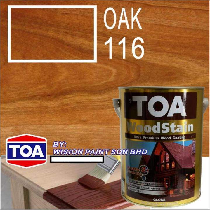 5L OAK 116 GLOSS TOA WOODSTAIN ULTRA PREMIUM WOOD COATING VARNISH UV ...