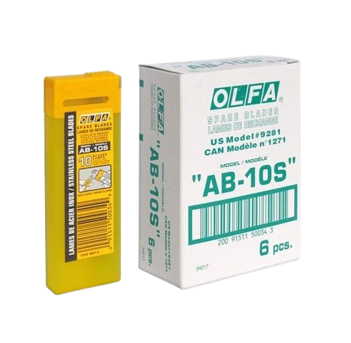 ใบมีดคัตเตอร์ สำหรับงานตัดฟิล์ม สติ๊กเกอร์ OLFA รุ่น AB-10S (1 กล่อง บรรจุ 60 ใบ) จำนวน 1 กล่อง ...
