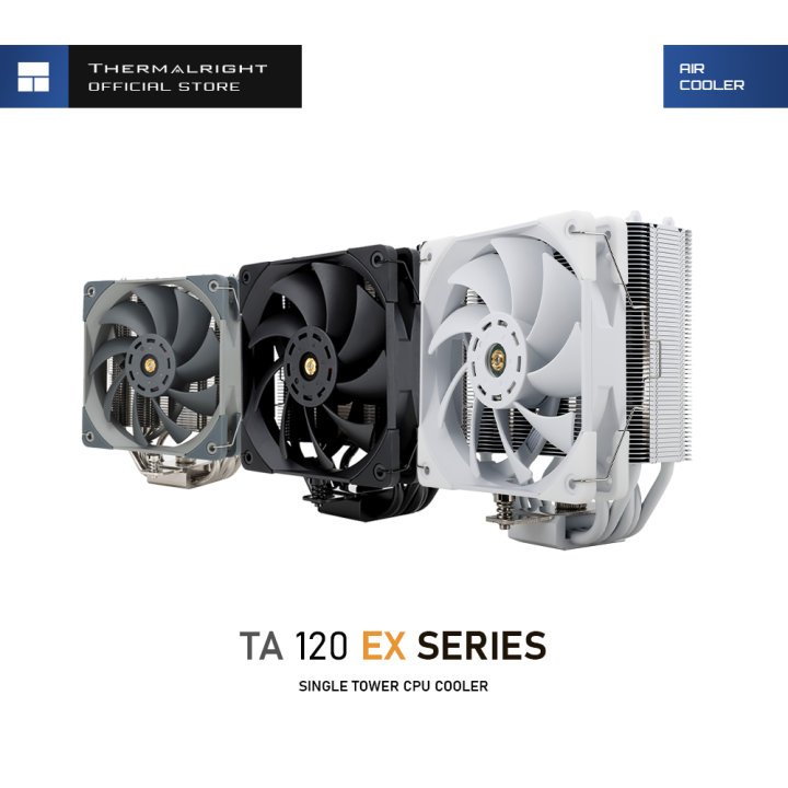 Thermalright TA 120 EX Series Single Tower CPU Cooler [Grey/Black/White], Fan Speed 1850 RPM, 82 ...