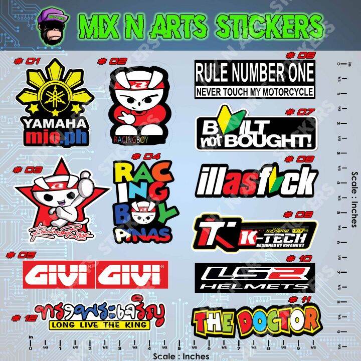 Motorcycle Decals 5 Laminated Vinyl Sticker SOLD PER PIECE | Lazada PH