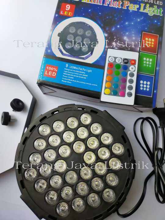 LAMPU PARLED DISCO PUTAR 18 DAN 36 MATA LED RGB REMOTAN AC 220V / LAMPU ...