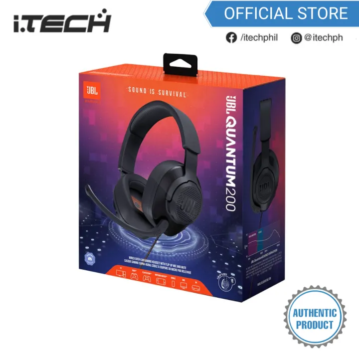JBL Quantum 200 Wired Over-Ear Gaming Headset [Black] | Lazada PH