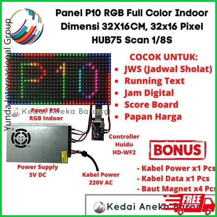 Panel Module Modul Led P10 Running Text Smd Rgb Indoor Semi Outdoor ...