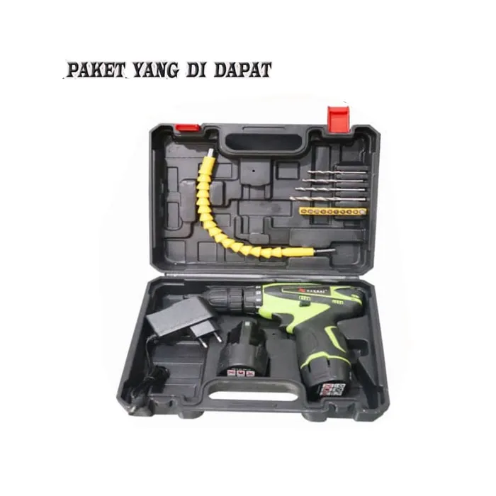 Mesin Bor Cordless Murah Lengkap 12 Volt Nankai BOR CORDLESS Drill ...