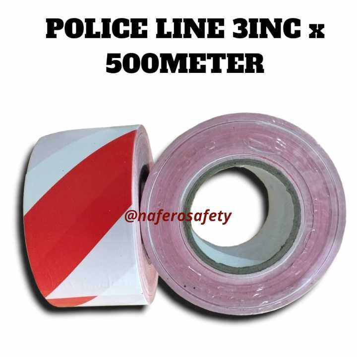 POLICE LINE PEMBATAS JALAN 3INC X 500MTR HITAM KUNING DAN MERAH PUTIH ...