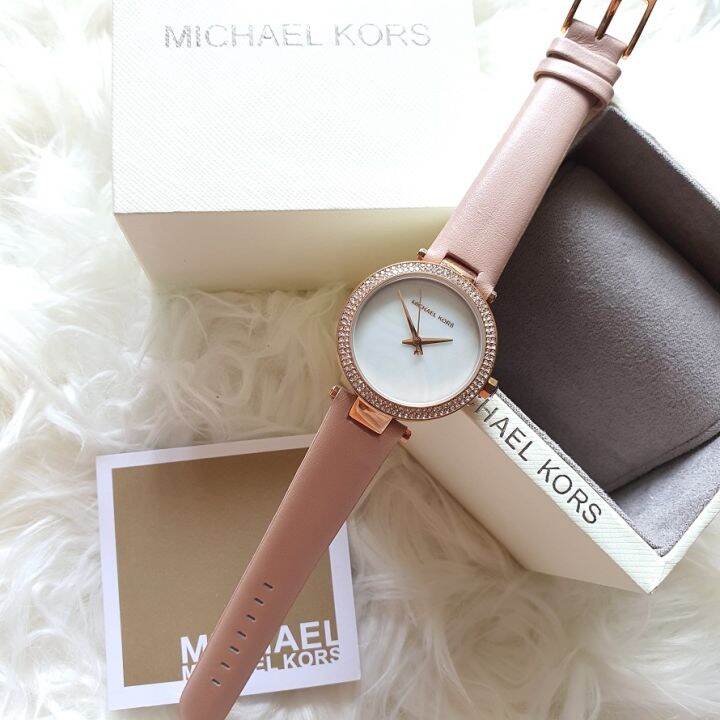 Original Michael Kors MK2590 Pink Parker Ballet with White Dial Leather ...