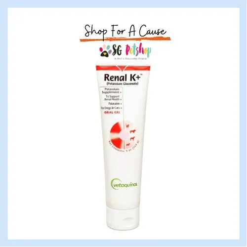 Vetoquinol Renal K+ (Potassium Gluconate) Potassium Supplement Gel for ...