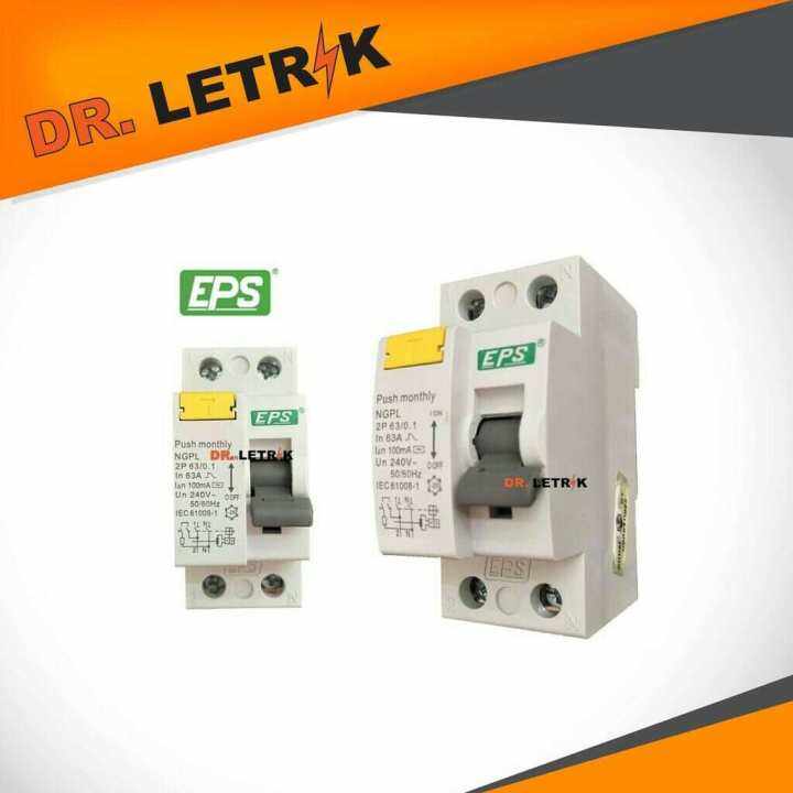 EPS 2pole RCCB ELCB 40A 63A 30MA 100MA CIRCUIT BREAKER (SIRIM) | Lazada