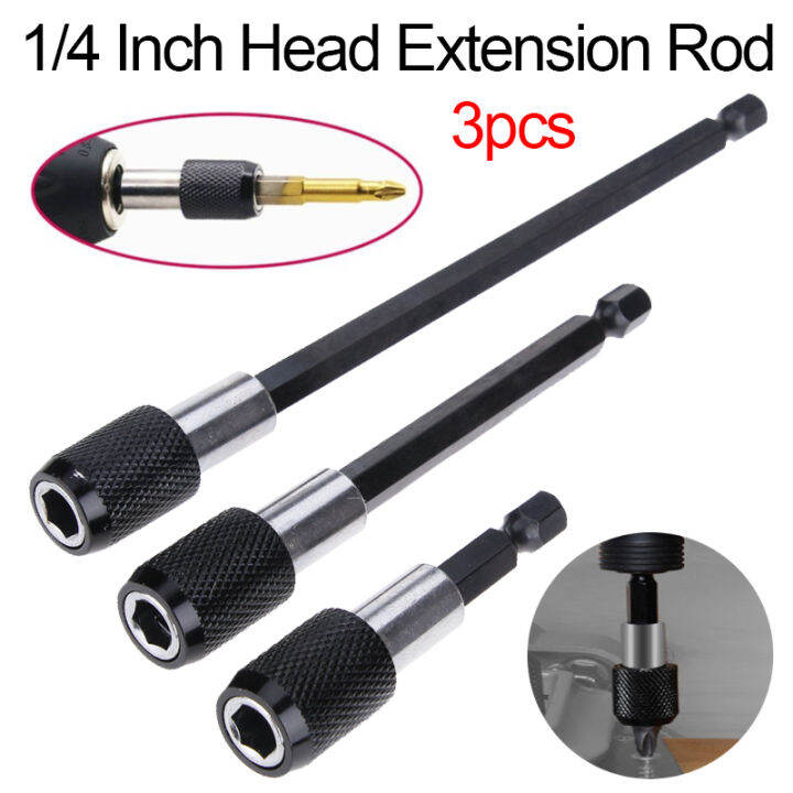 3pcs 60-150mm Hexagonal Electric Drill Extension Rods Quick Release ...