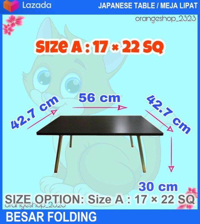 Japanese Table / Meja Lipat Besar / Folding Table - Melamine | Lazada
