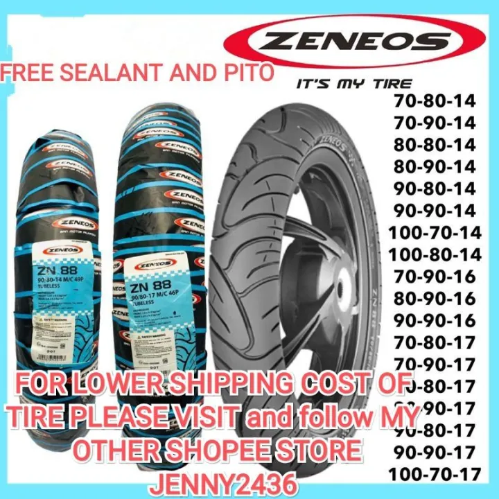 Zeneos ZN88 TUBELESS TIRE FREE TIRE SEALANT AND PITO 17 and 14 rim ...