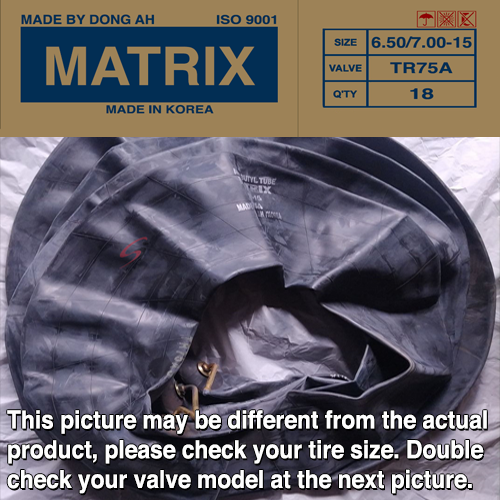 6.50/7.00-15 TR75A Matrix Dong-ah Tube Tire Interior Korea 6.50-15, 7. ...