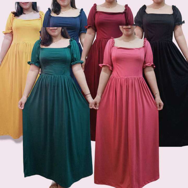 Sophia Plus size Bigsize Puff Maxi Dress up to 2XL | Lazada PH