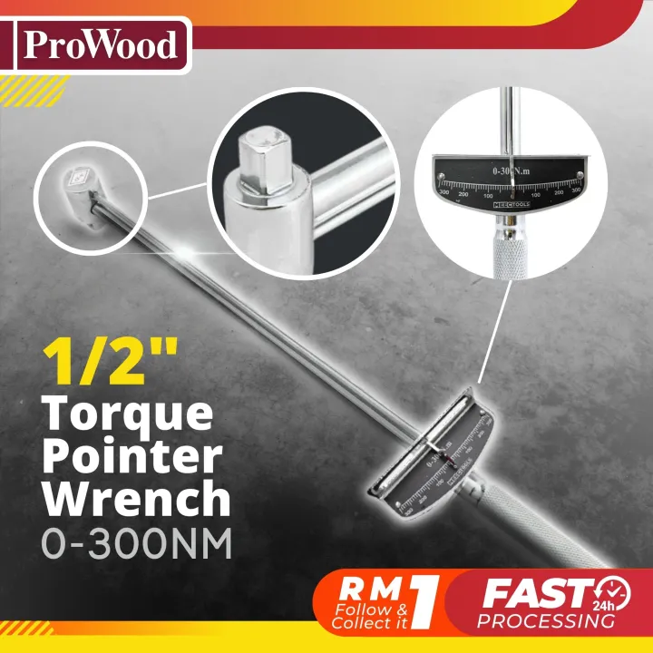 PROWOOD Torque Wrench 1/2 Pointer Type Torque Spanner Tork Wrench ...