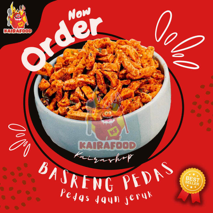 Basreng Baso goreng pedas Original Super krispy Extra daun Jeruk Netto ...