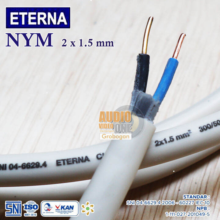 Kabel Listrik Eterna NYM 2 x 1.5 mm Kabel Instalasi Rumah Kabel Kawat Tembaga SNI | Lazada Indonesia