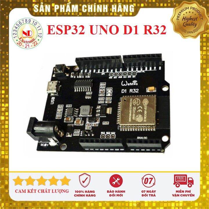 ESP32 - Kit ESP32 UNO D1 R32 CH340G 4MB Flash + Dây nạp code microUSB ...