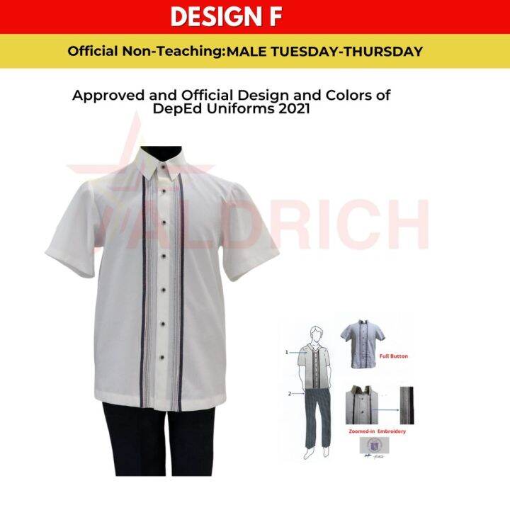 Commercial DepEd Uniform Non-Teaching for Male (1 Pair Barong with ...