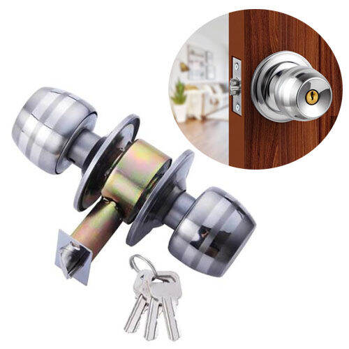 ROUND BALL LOCK002 - New Aluminum Round Door Knobs Rotation Lock Metal ...