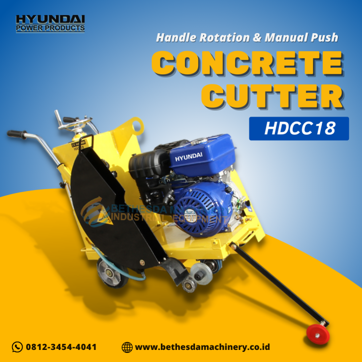Mesin Pemotong Aspal Concrete Cutter Bensin HDCC18 Potong Beton Hyundai ...