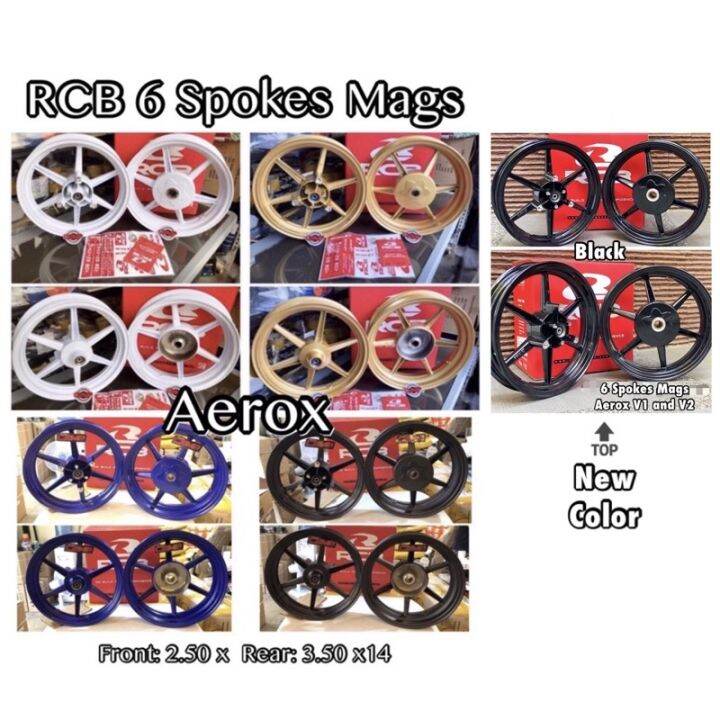 Factory direct sales RCB 6 Spokes Mags Aerox v1 and v2 2.503.50 x14 ...