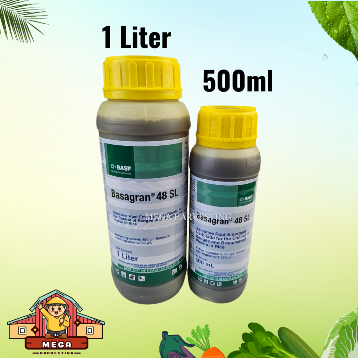 BASAGRAN 48SL 1L 500ML POST EMERGENCE HERBICIDE 15-55 DAT RICE GRASS ...