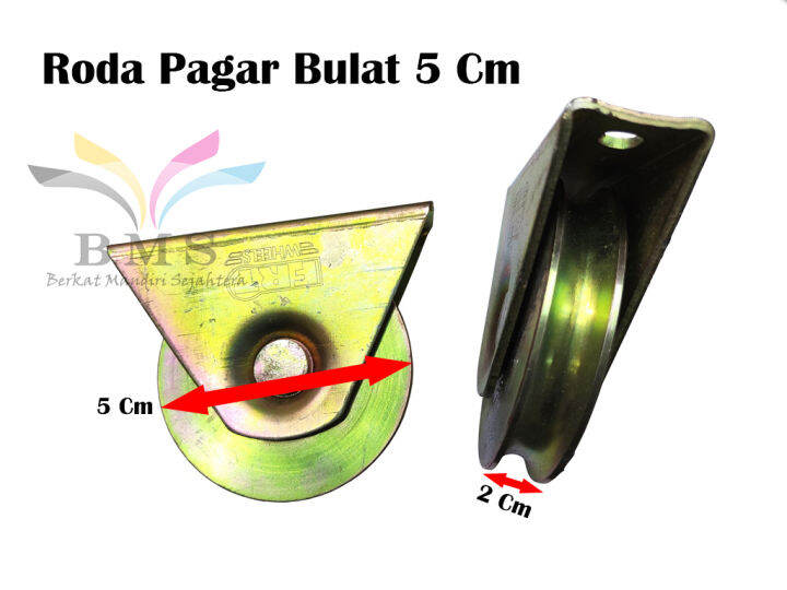 BMS - Roda pagar pintu gerbang Kuningan super 5 cm Model Roda Rel BULAT ...