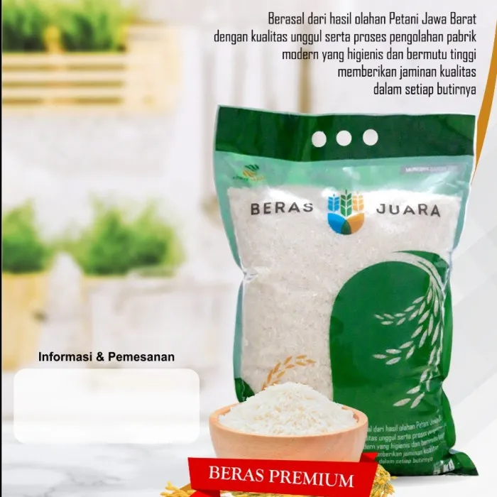 BERAS PREMIUM MERK BERAS JUARA KEMASAN 5 KG | Lazada Indonesia