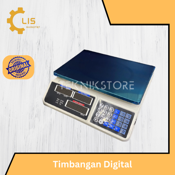 Timbangan Harga Sayur Buah Timbangan Digital Double Display 40kg ...